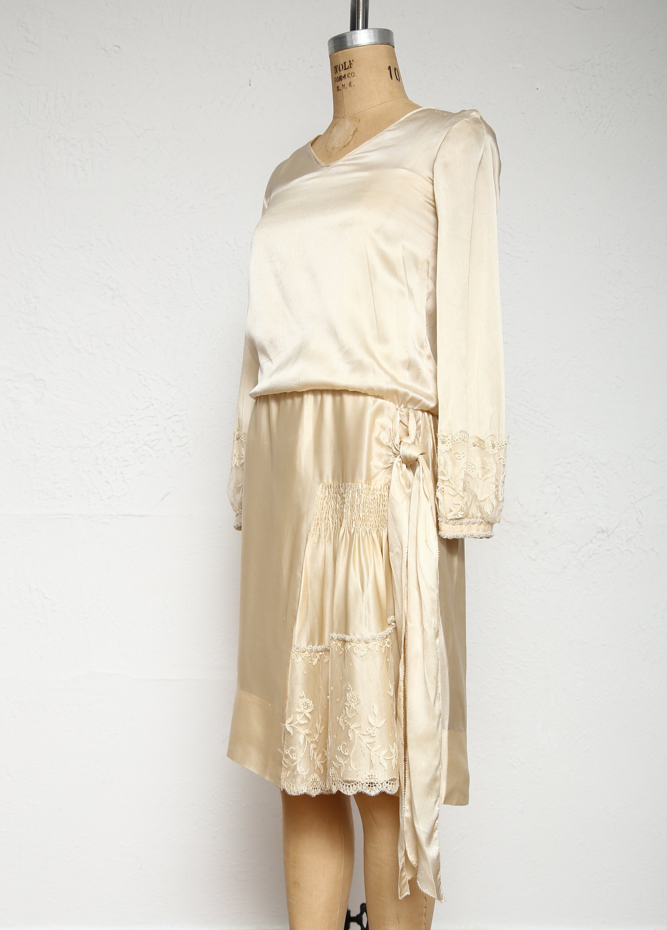 Antique Satin Dress . Deco Wedding Dress | Etsy