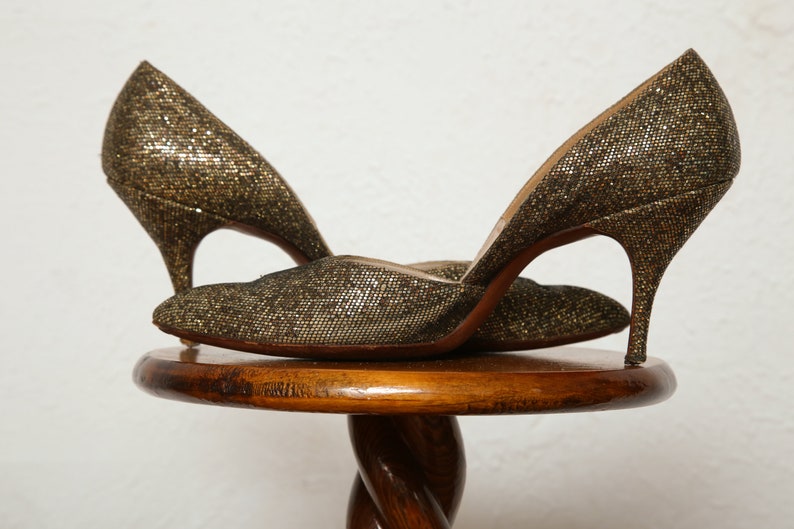 Gold Stiletto High Heel Shoes . Fancy Footwear - Etsy