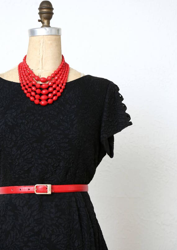 1960s Ribbon Knit Cocktail Dress LBD - Gem