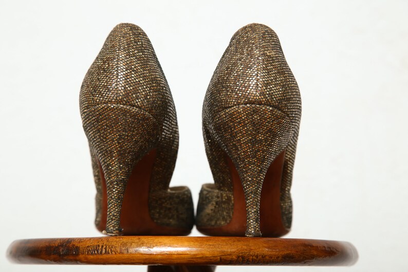 Gold Stiletto High Heel Shoes . Fancy Footwear - Etsy