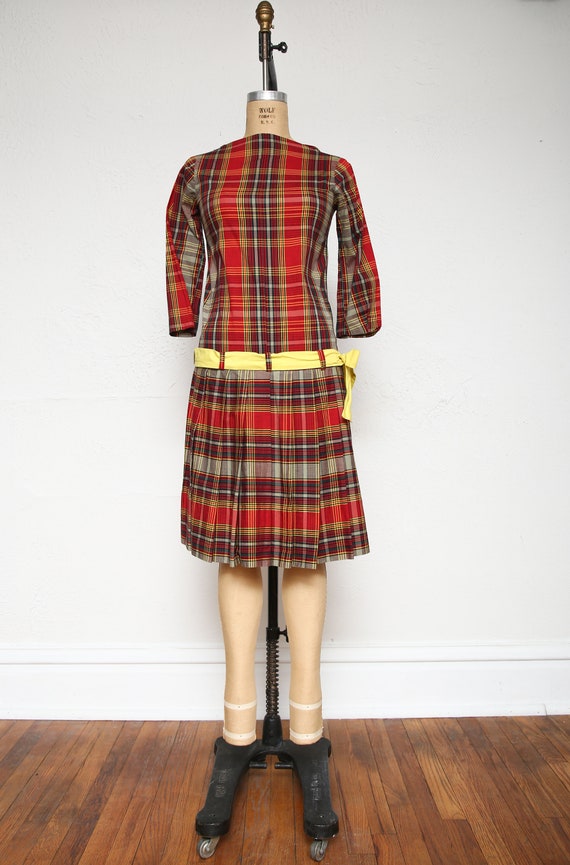 vintage plaid dress with - Gem