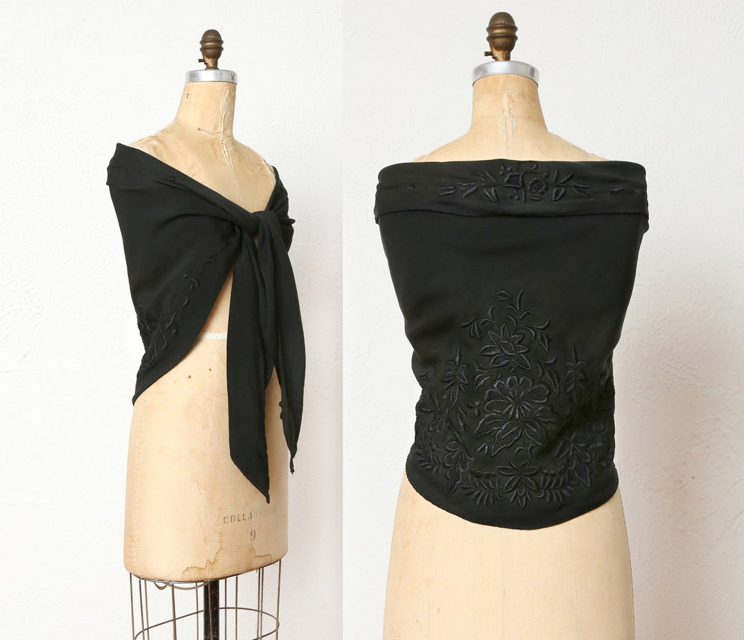 Antique Shawl With Heavy Embroidery 1900s Wrap - Etsy