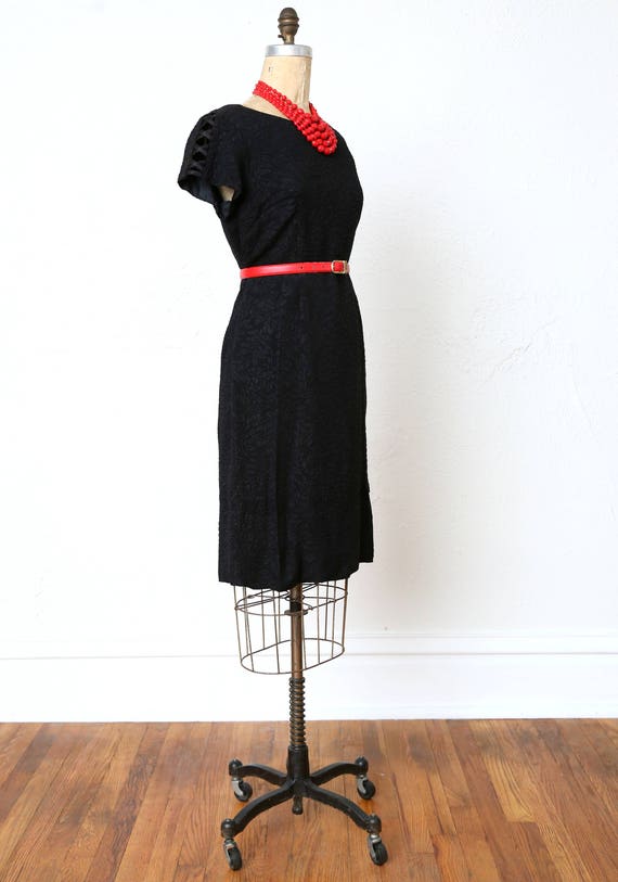 1960s Ribbon Knit Cocktail Dress LBD - Gem