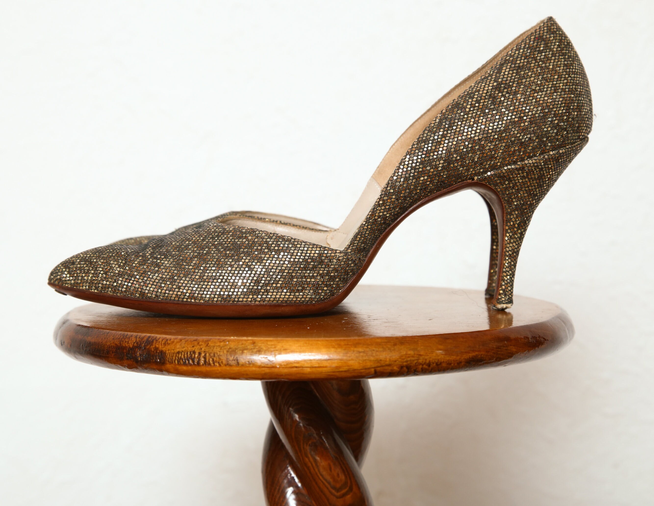 Gold Stiletto High Heel Shoes . Fancy Footwear - Etsy