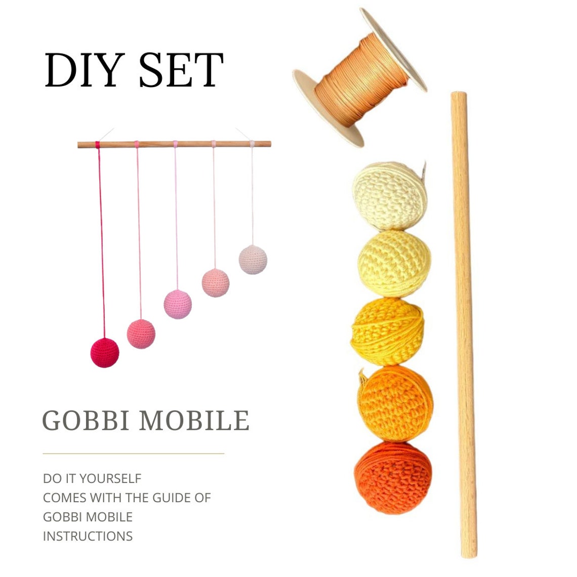 Montessori Mobile Gobbi DIY, Montesori Dıy Set, Do It Yourself ...