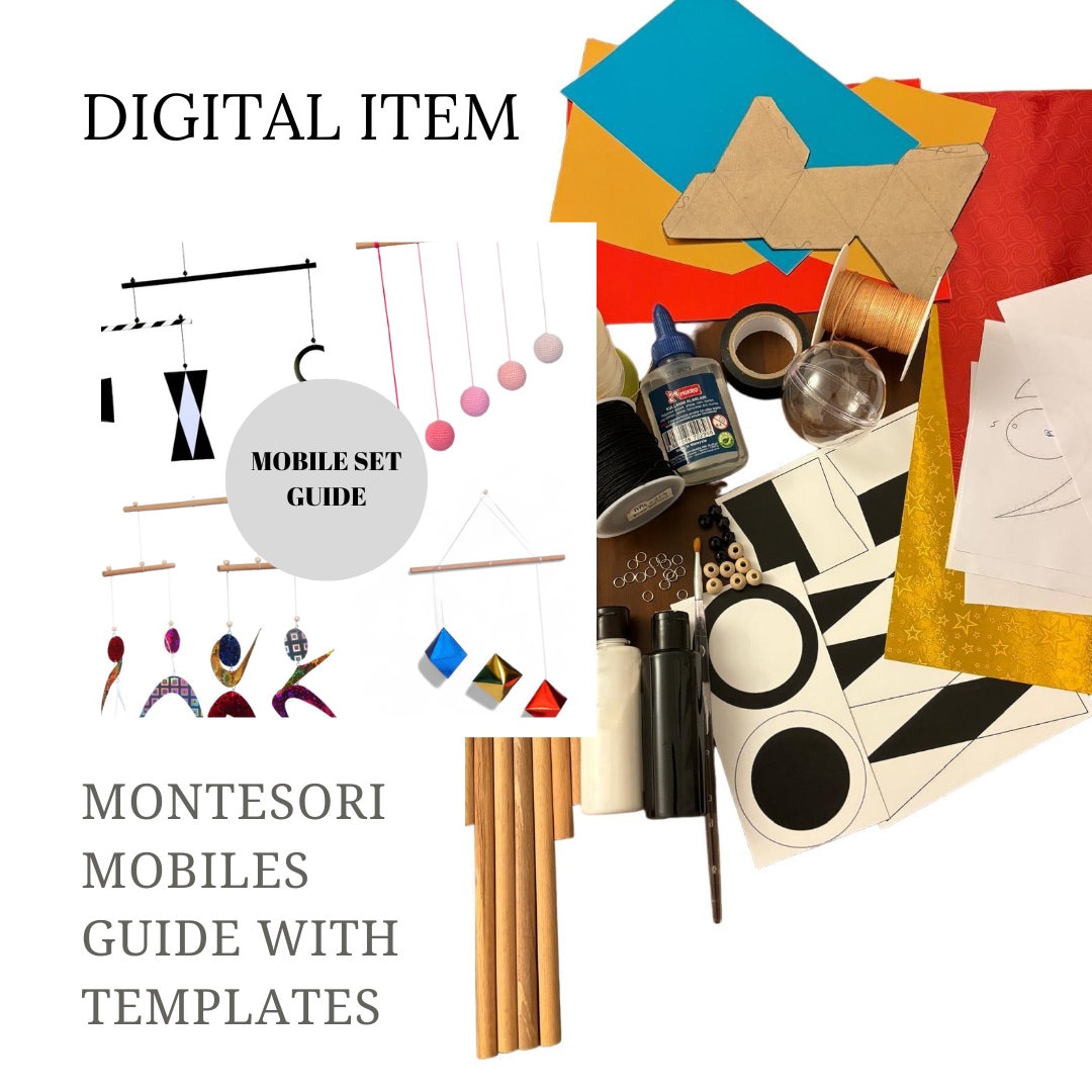 Montessori Mobile Set Guide and Templates, DIGITAL ITEM, Montessori ...