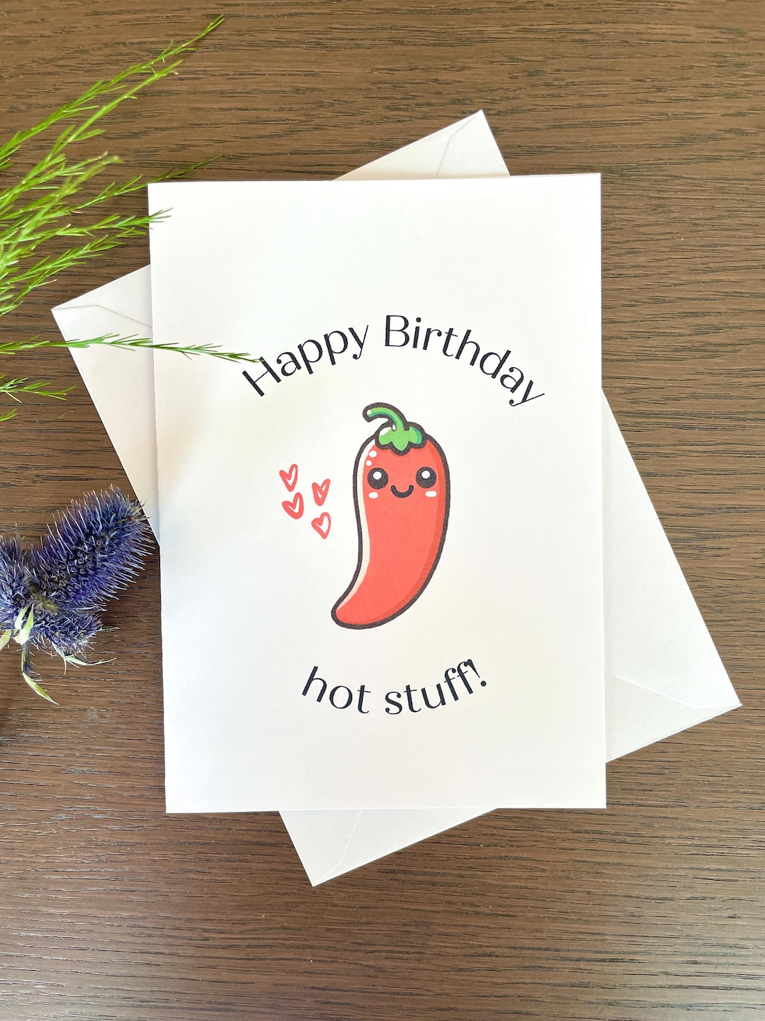 Funny Chilli Pun Birthday Card: Hot Stuff Birthday Wish - Etsy
