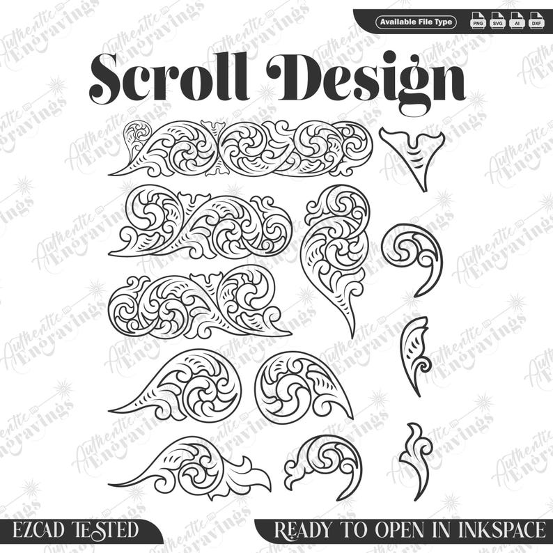 Scroll Design Bundle Svg Art,laserdesign,lasermarking,fiberlaser ...