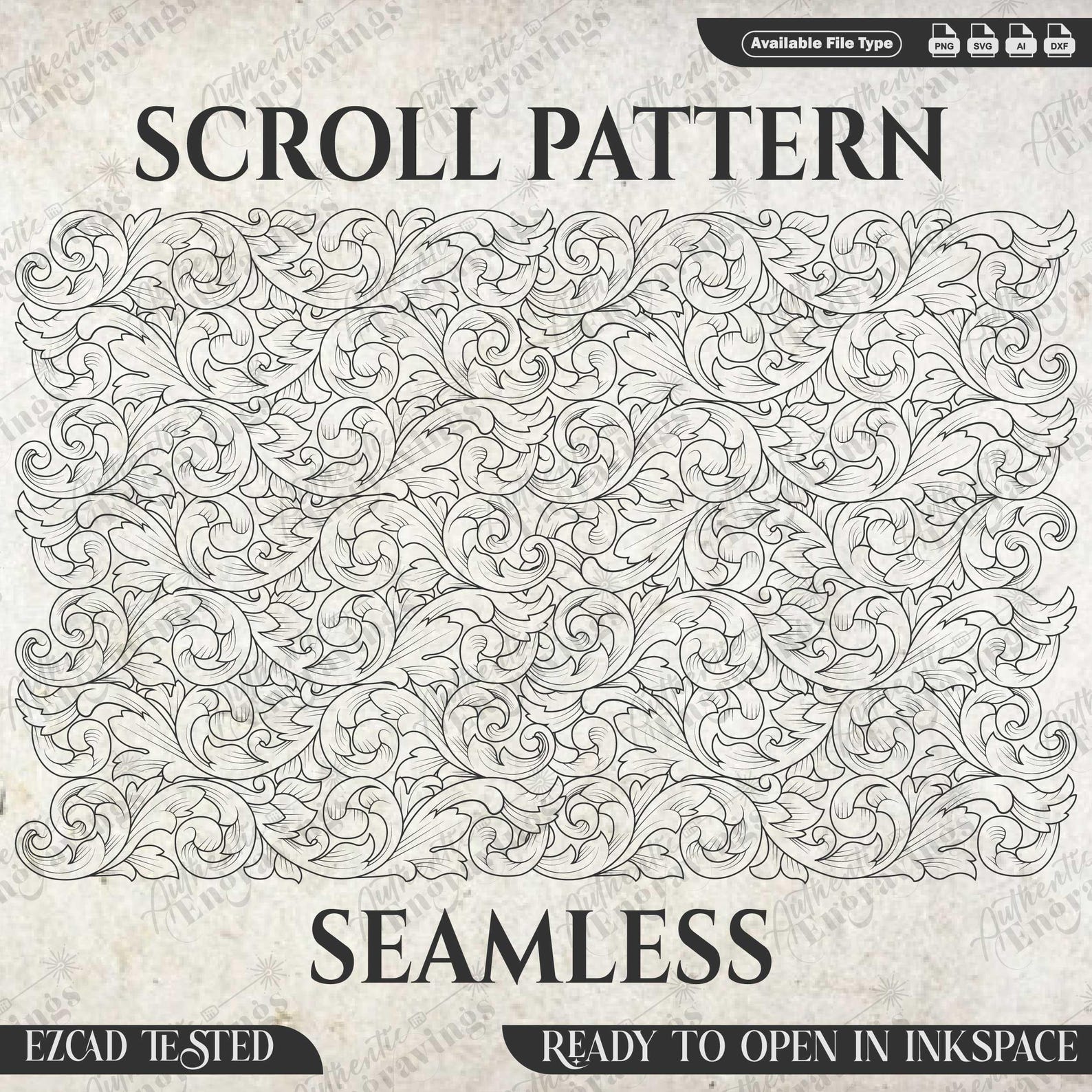 Seamless Scroll Design Bundle Svg Art,laserdesign,lasermarking ...