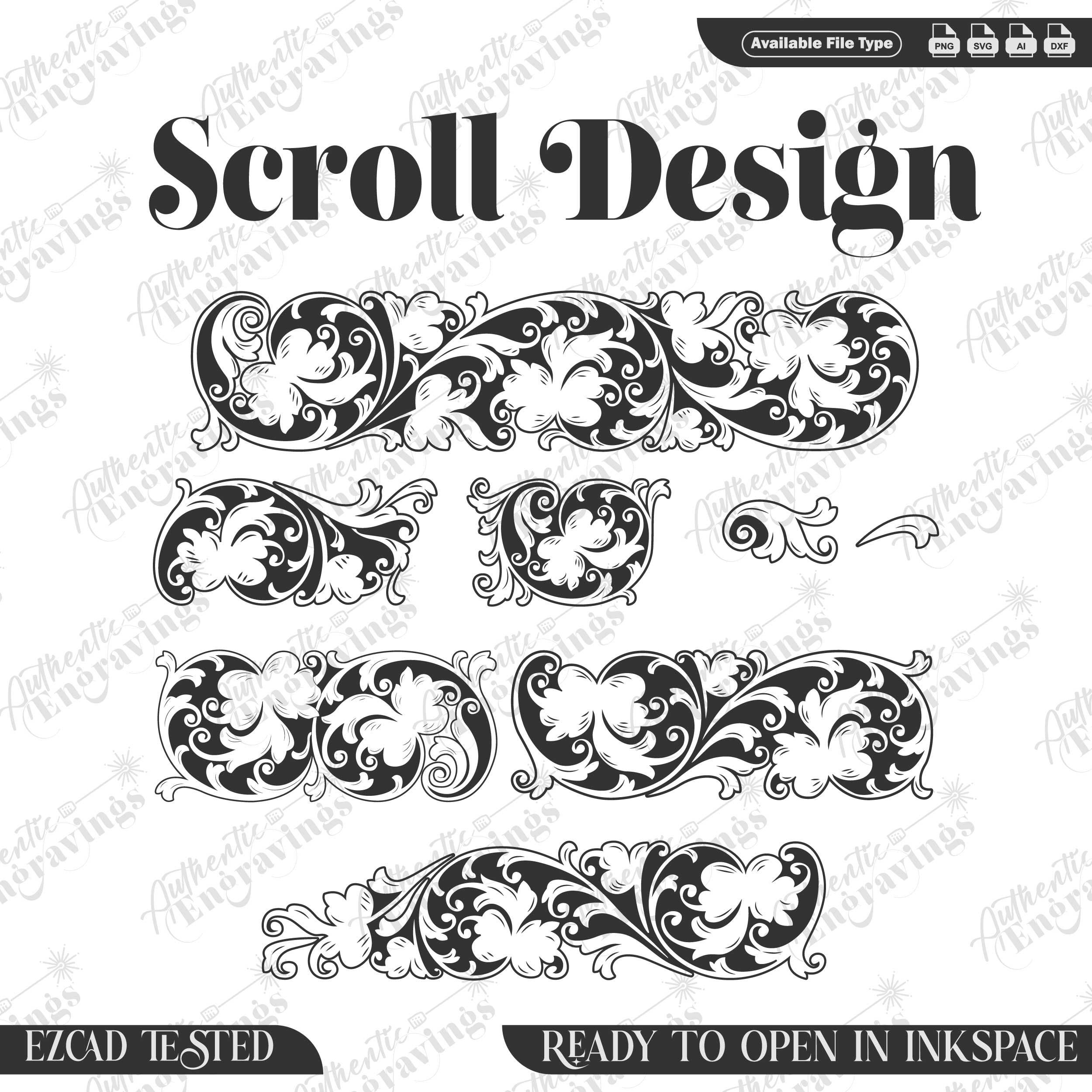 Scroll Design Bundle Svg Art,laserdesign,lasermarking,fiberlaser ...