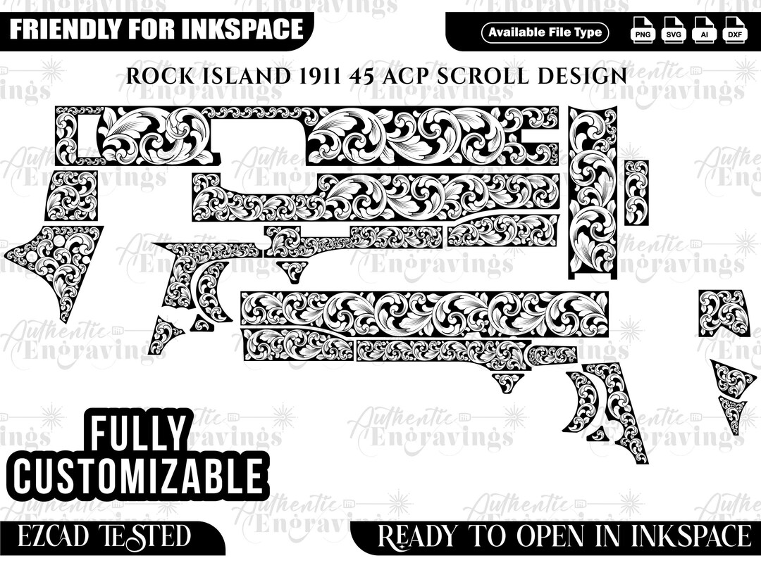 1911 A1 Scroll Design SVG, Laser Cut File (digital Download) - Etsy UK