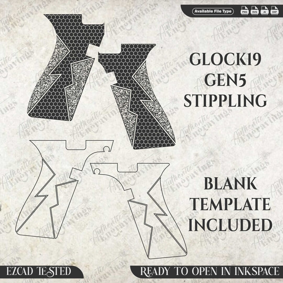 Glock19 Gen5 Stippling Design Svg,laserdesign,laserwork,laserdesign ...