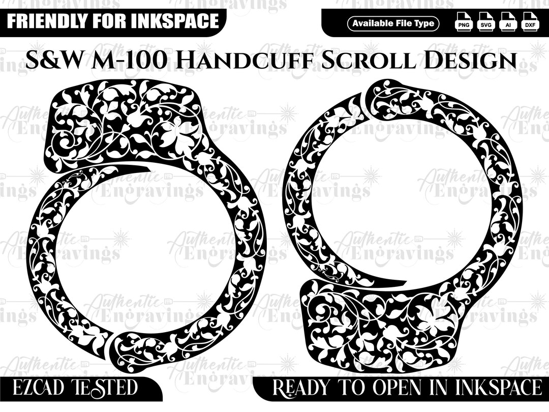 S&W M-100 Handcuff Scroll Design, Laser Cut File (svg, Png, Ai, Dxf) - Etsy
