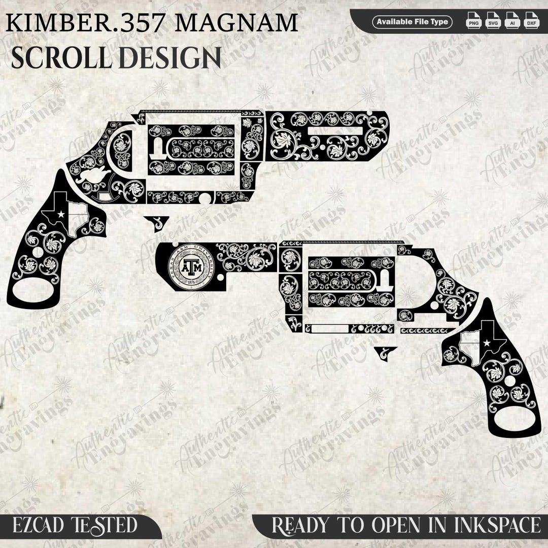Kimber .357 Magnum Scroll Design Svg,laserdesign,laserwork,laserdesign ...