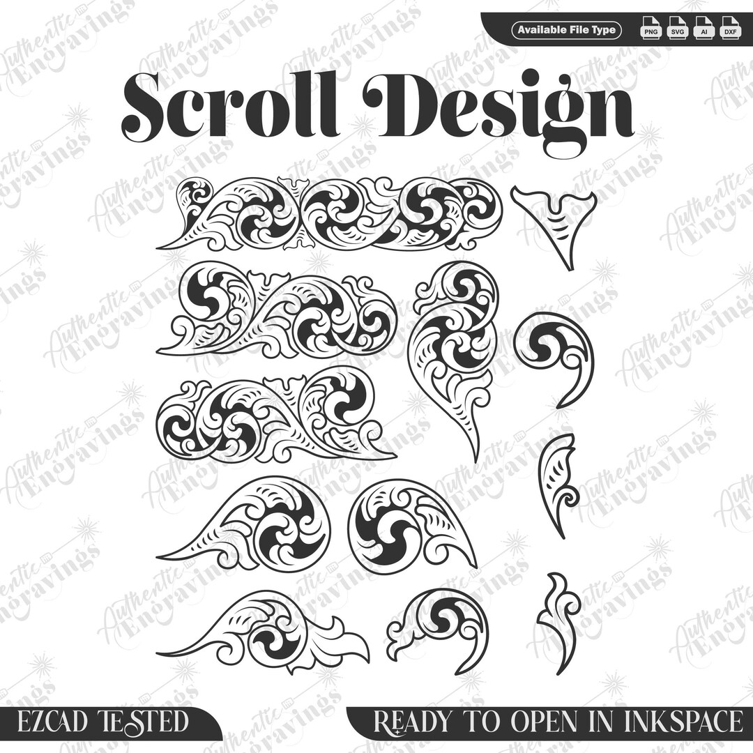 Scroll Design Bundle Svg Art,laserdesign,lasermarking,fiberlaser ...