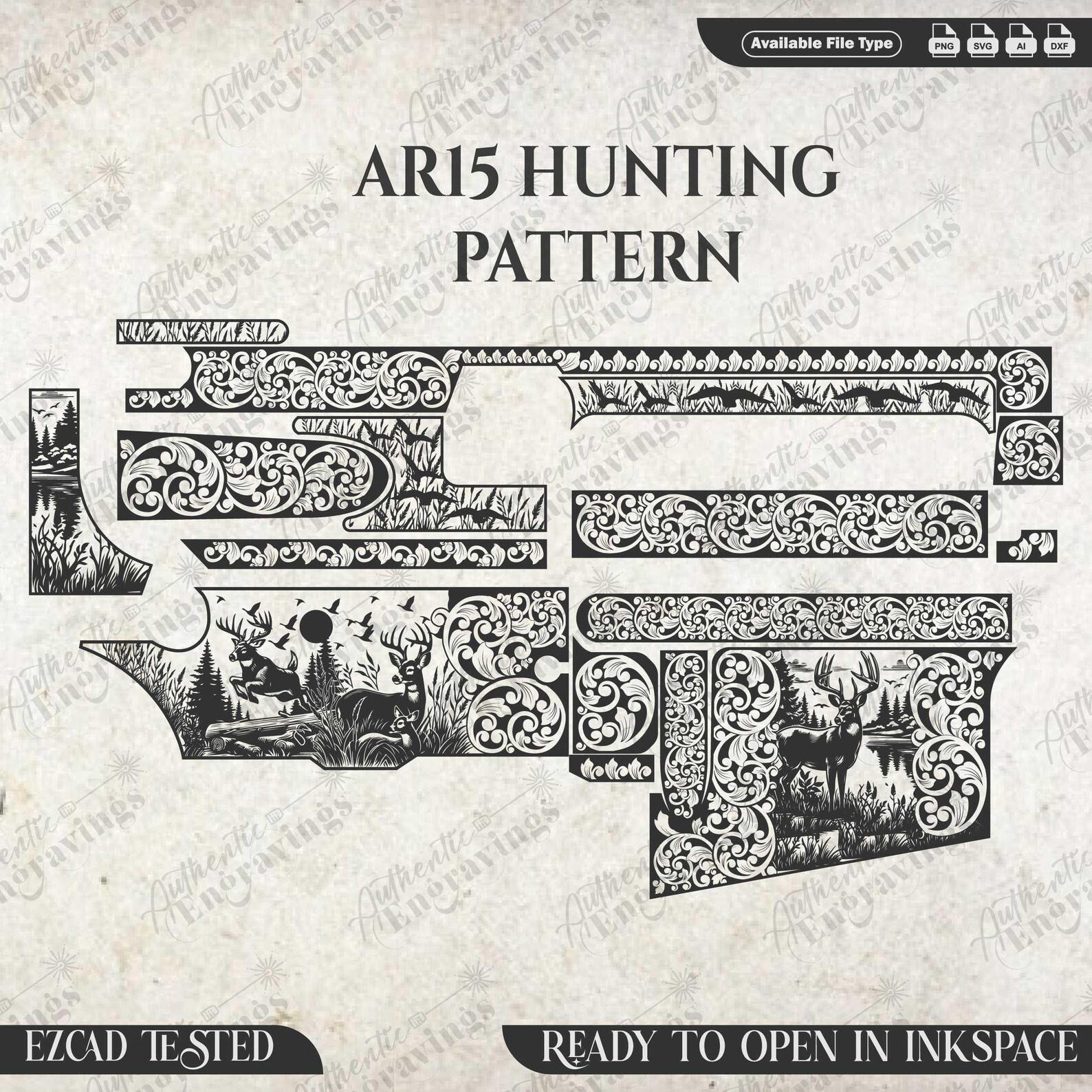Ar15 Scroll With Hunting Design Svg,laserdesign,laserwork,laserdesign ...
