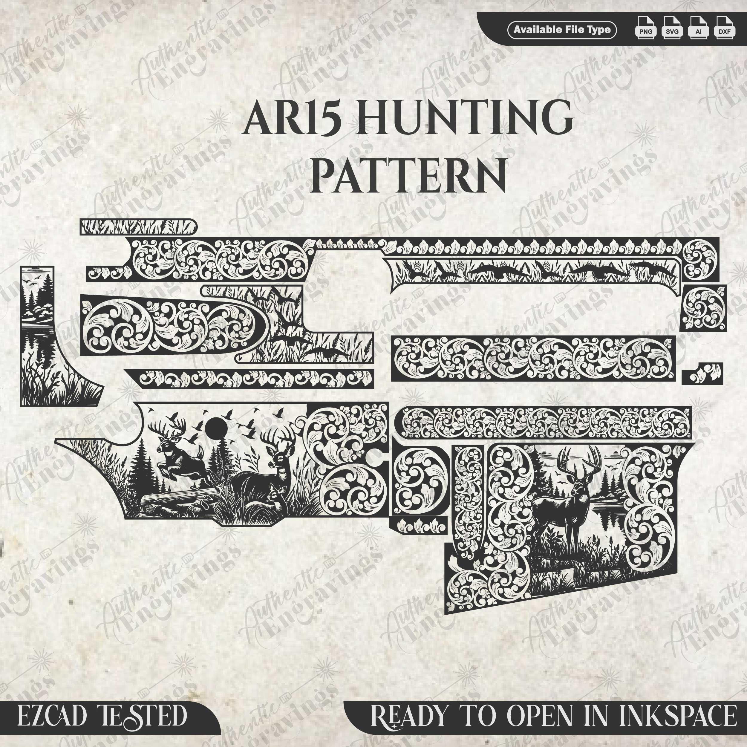 Ar15 Scroll With Hunting Design Svg,laserdesign,laserwork,laserdesign ...