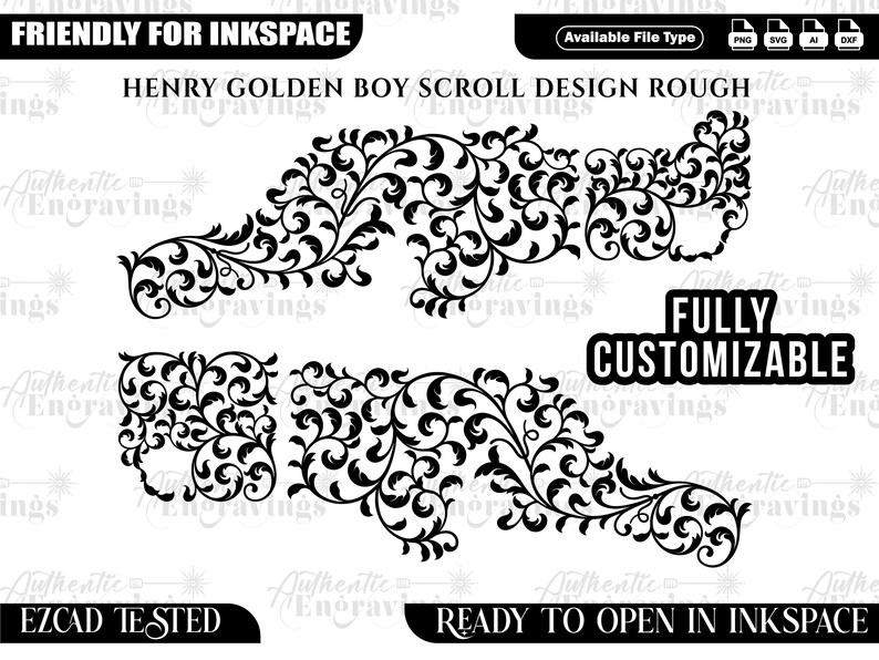 Henry Golden Boy Scroll Design, Laser Cut File (SVG, Ai, Png, Dxf) - Etsy