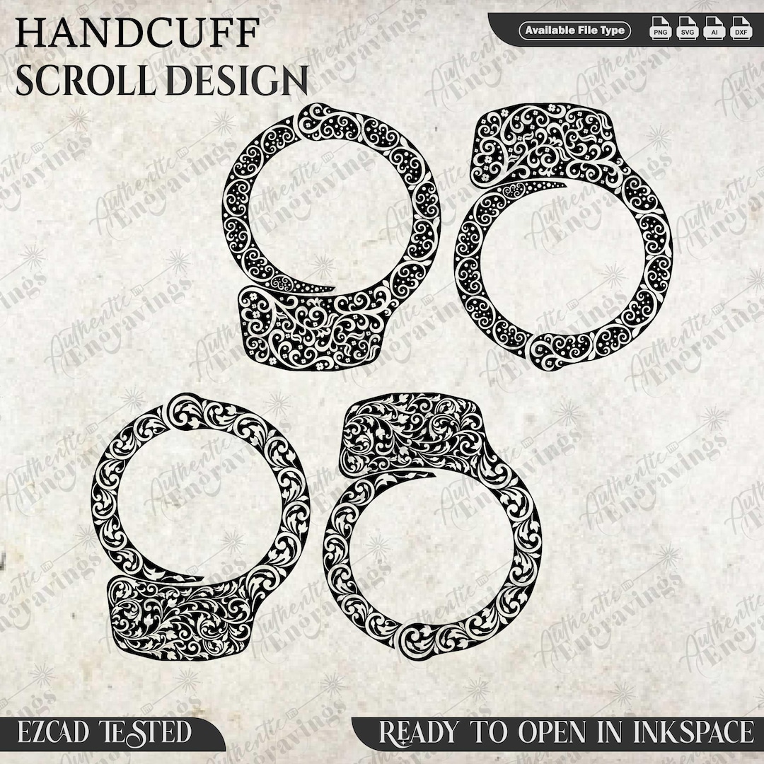 Handcuff Scroll Design SVG, Laser Cut File (digital Download) - Etsy