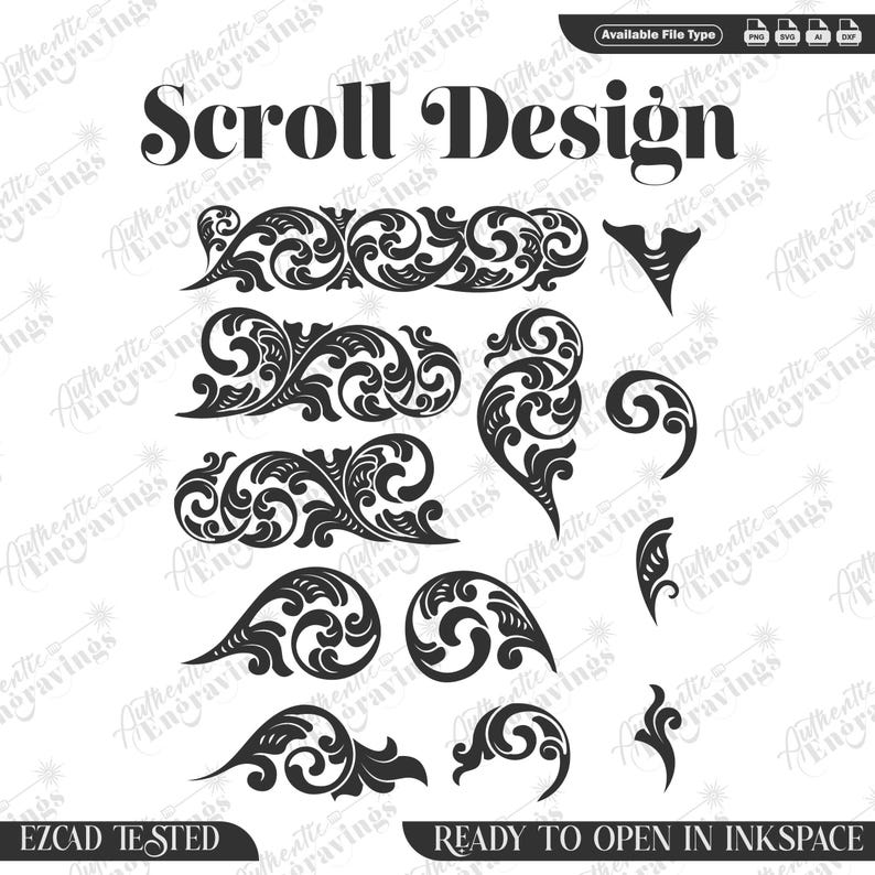 Scroll Design Bundle Svg Art,laserdesign,lasermarking,fiberlaser ...