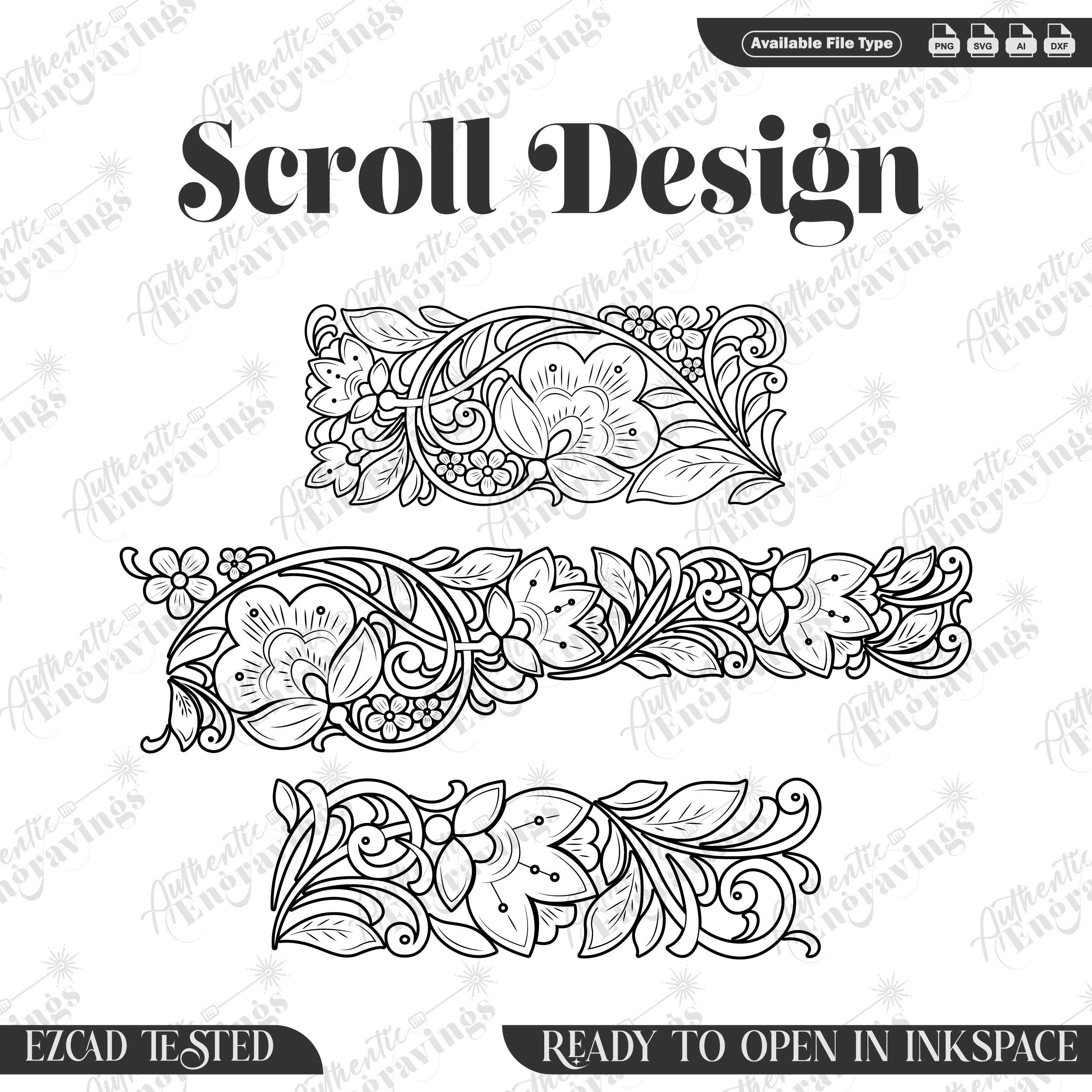 Scroll Design Bundle Svg Art,laserdesign,lasermarking,fiberlaser ...