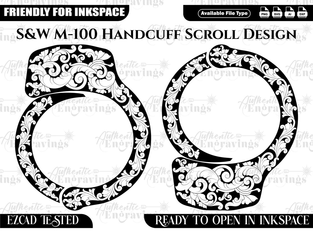 S&W M100 Handcuff Scroll Design SVG, Laser Cut File - Etsy
