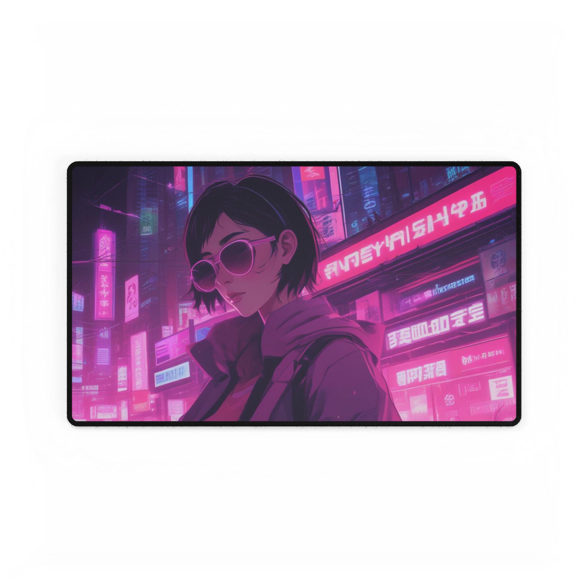 Neon Cyberpunk Desk Mat, High Quality Aesthetic Mouse Pad, Gamer Gaming ...
