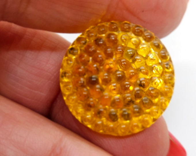 Vintage Buttons - Lot of 1 Reverse Painted Pressed Gold Glass Design ...