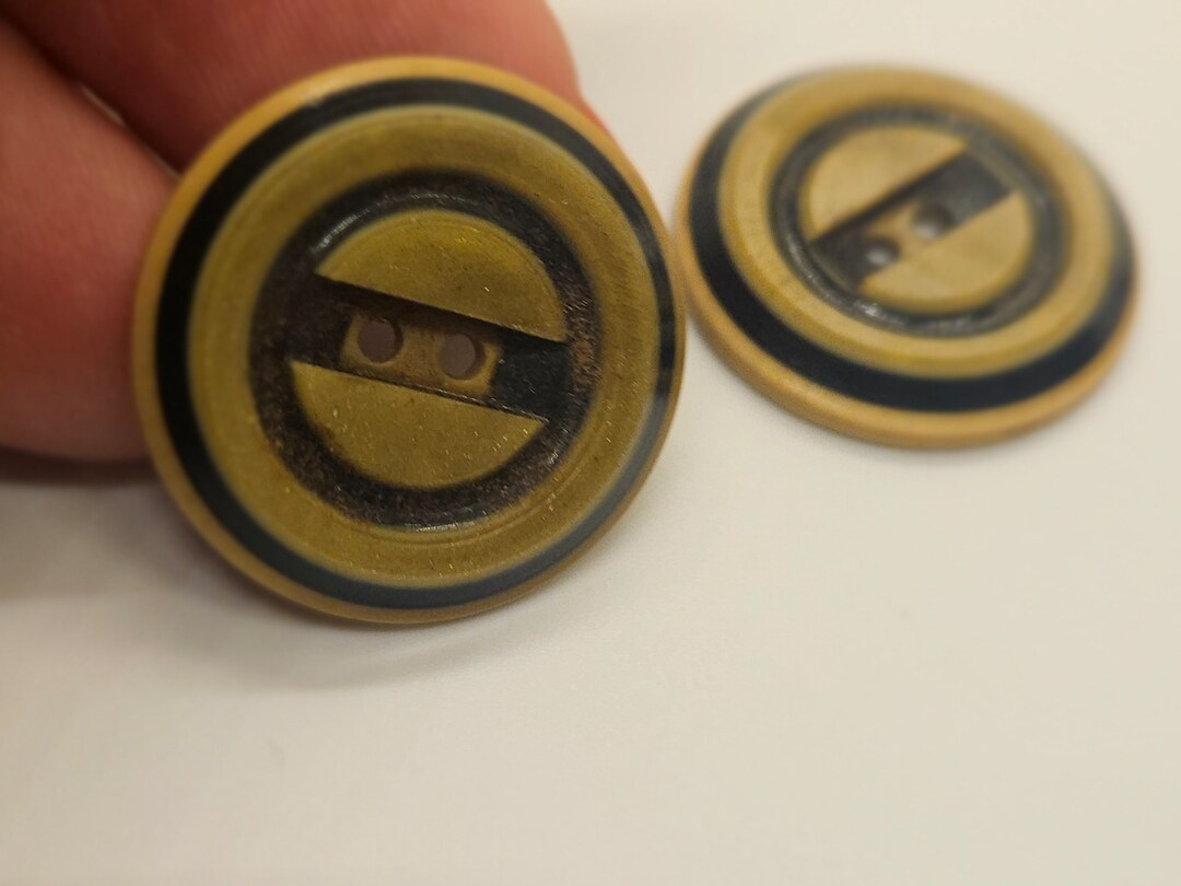 Vintage Buttons - 2 Matching Wafer Style Carved, Layered Celluloid ...