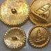 Vintage Buttons - Lot of 4 Buttons, Matching Gold Metal Extra Large ...