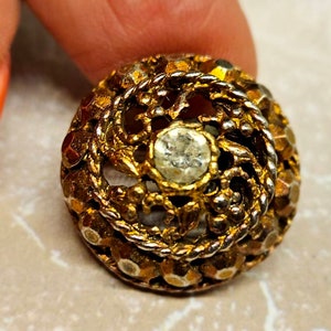 Vintage Buttons - 1 Beautiful, Open Work Filigree Design Size 7/8 Inch ...