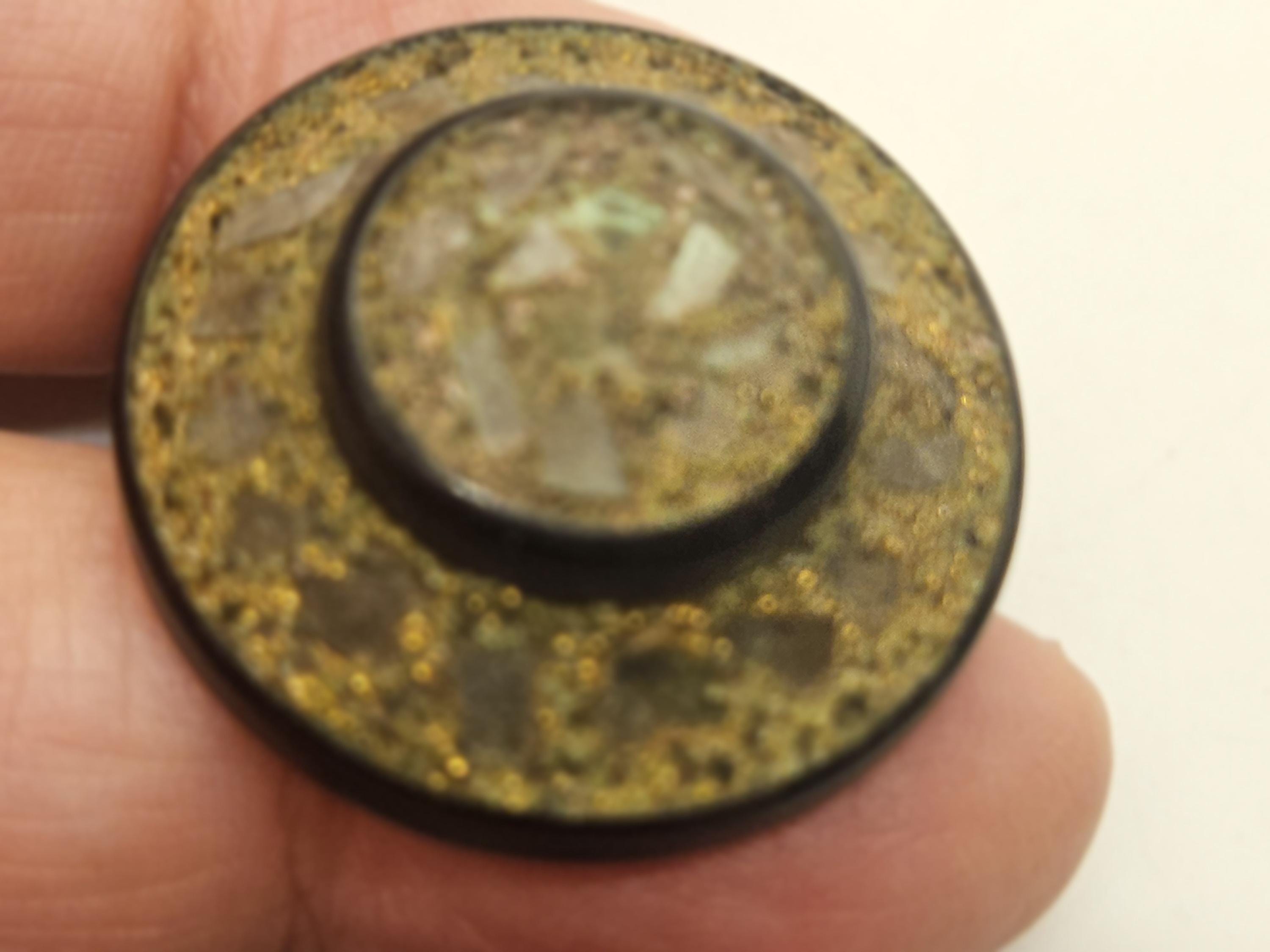 Vintage Button, 1 Large Size 1 1/8 Inch, 28mm Black Stacked Bakelite ...