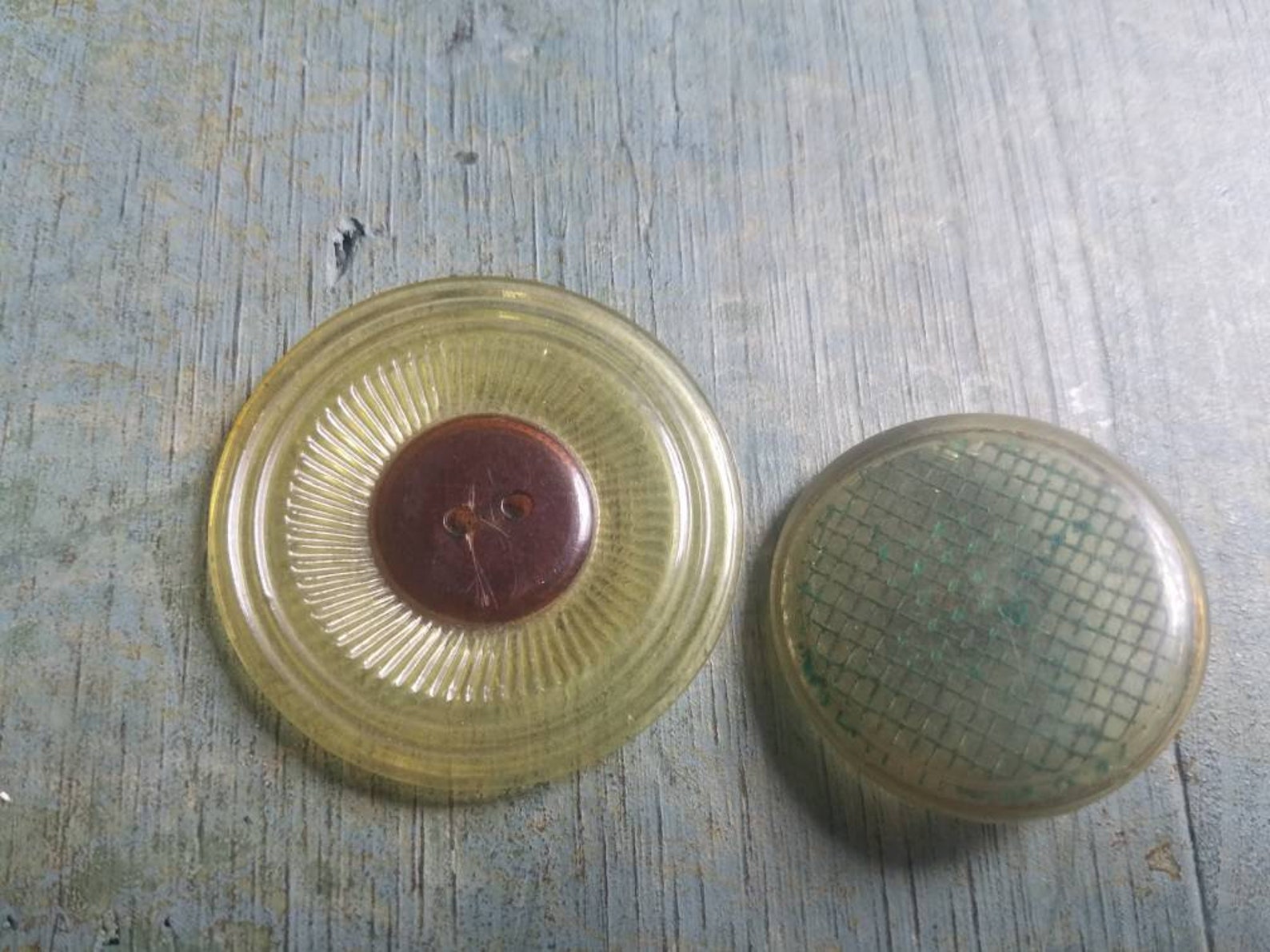 Vintage Button 2 extra large translucent celluloid | Etsy
