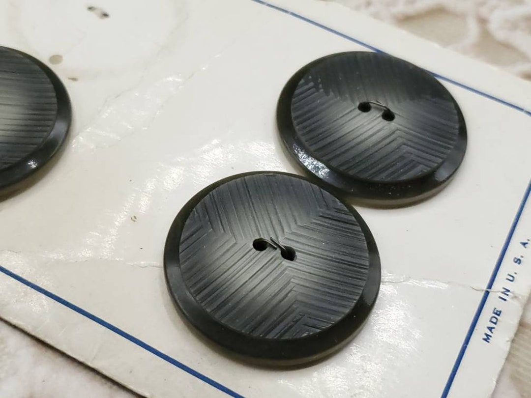 Vintage Buttons 3 Wafer Style Carved Celluloid Extra Large - Etsy