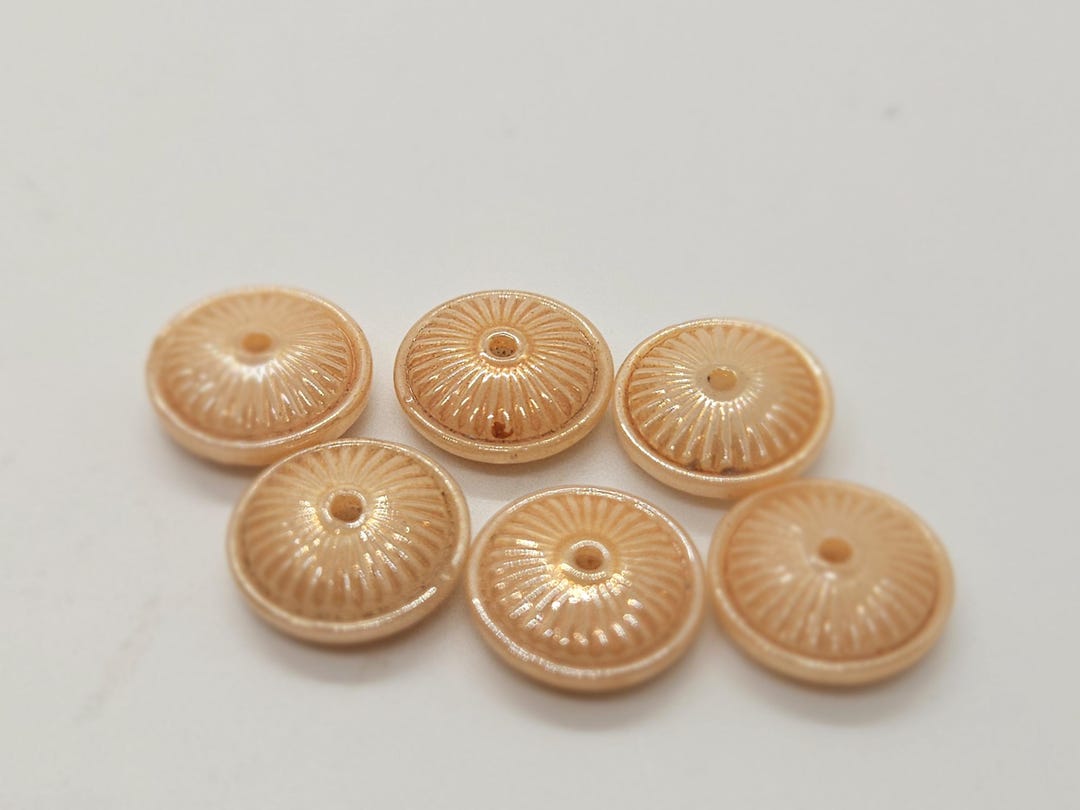 Vintage Buttons 6 Matching Peach Iridescent China Whistle Small 7/16 ...