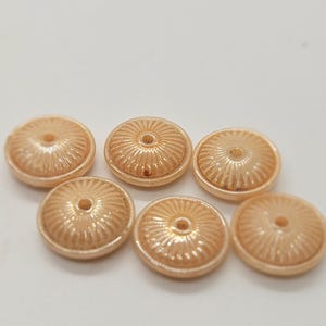 Vintage Buttons 6 Matching Peach Iridescent China Whistle Small 7/16 ...