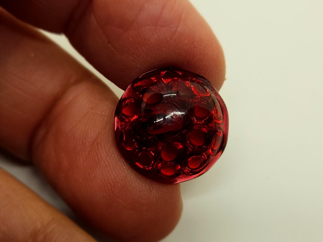 Vintage Button 1 Beautiful Bubble Back Ruby Red Glass 5/8" 16mm, Design ...