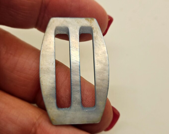 Vintage Belt Buckle -1 Beautiful Rectangular Dyed Pale Blue Mother of ...