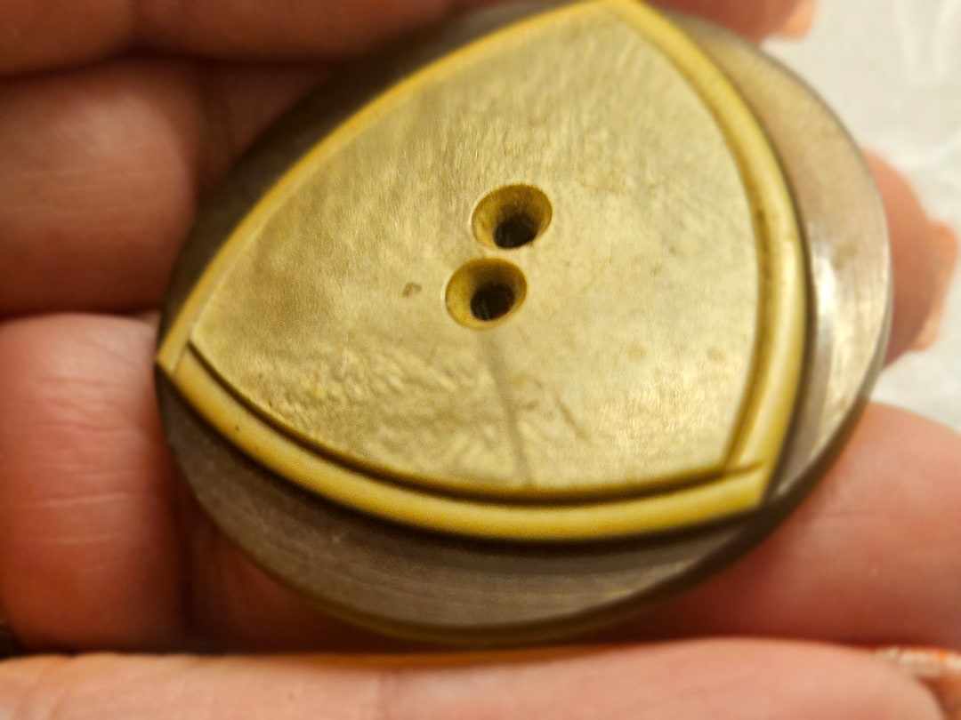 Vintage Buttons - 1 Layered Wafer Style Embossed Celluloid, Extra Large ...