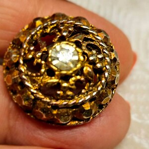Vintage Buttons - 1 Beautiful, Open Work Filigree Design Size 7/8 Inch ...