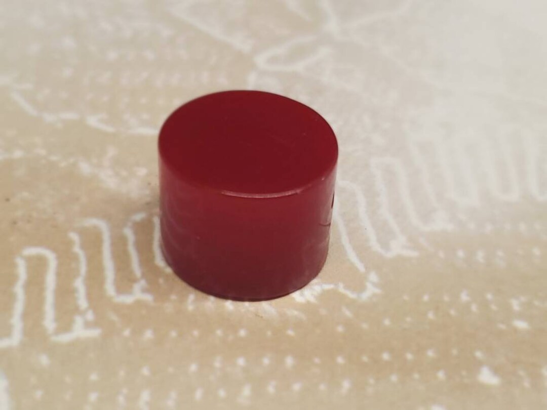 Vintage Button 1 Red Transparent Bakelite Novelty Cylinder Small 1/2 ...