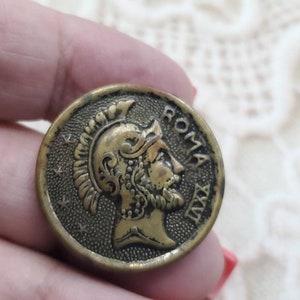 Vintage Button 1 Brass Roma Soldier Large Size 1 1/8" 28mm (oct 376 21 ...