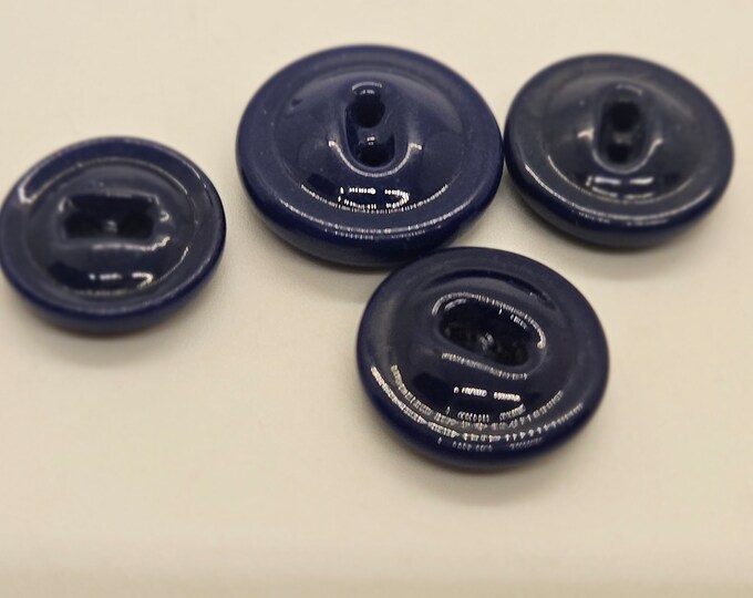 Vintage Buttons - 4 Matching Cobalt Blue China Sew Thru Small Sizes .5/ ...