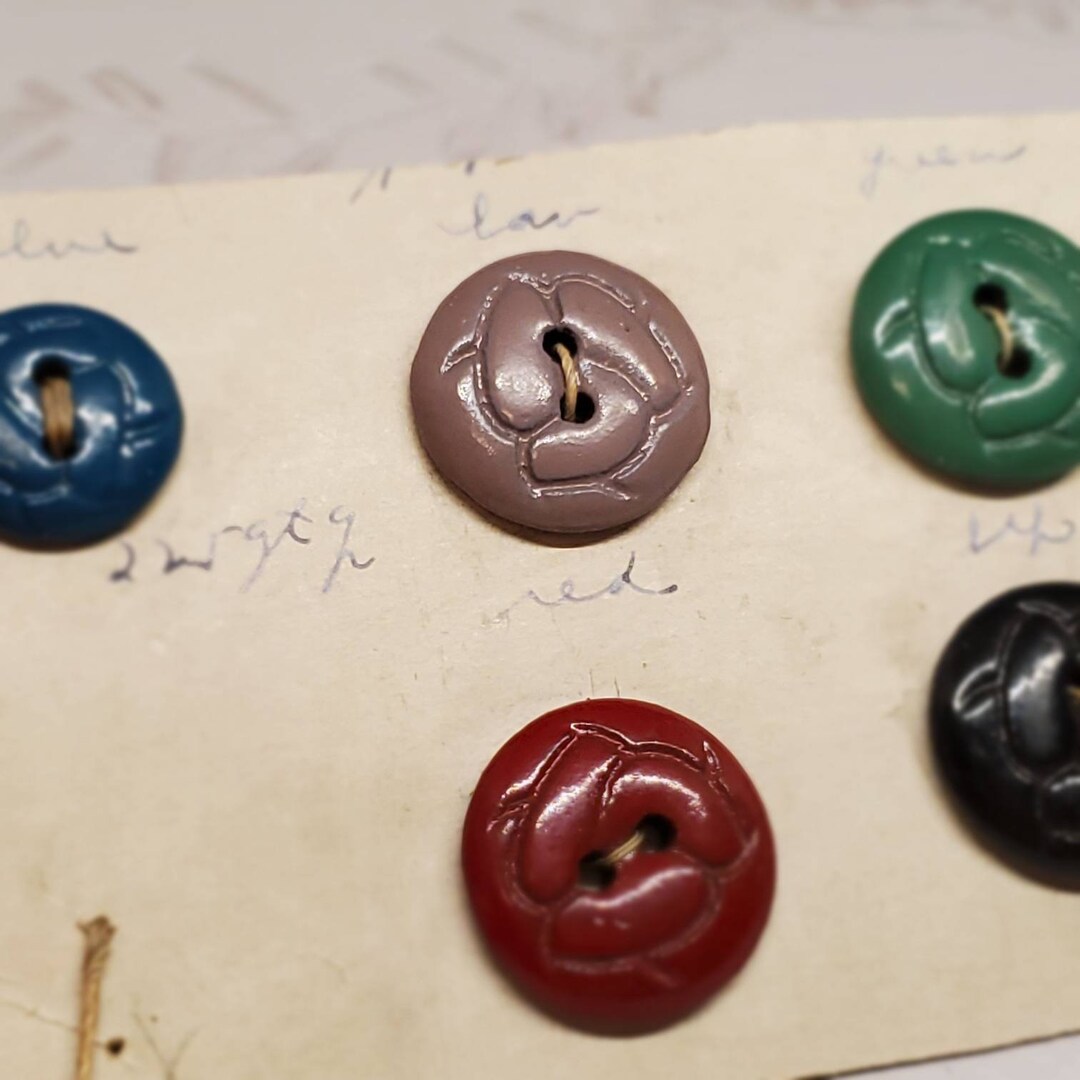 Vintage Buttons 5 Bakelite, Assorted Colors Design, 3/4 " 19mm and 9/16 ...