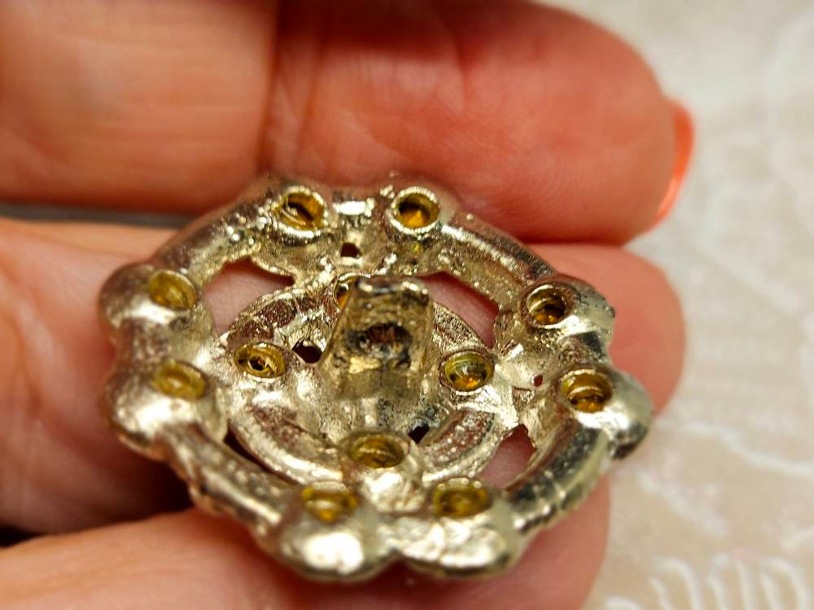 Vintage Button -1 Beautiful Art Deco Large Size 1 1/8 Inch, 28mm, Open ...