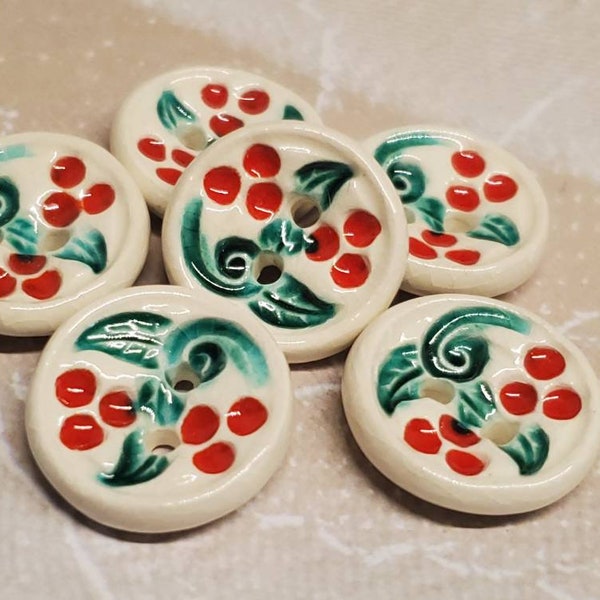 Pink Ceramic Buttons - Etsy