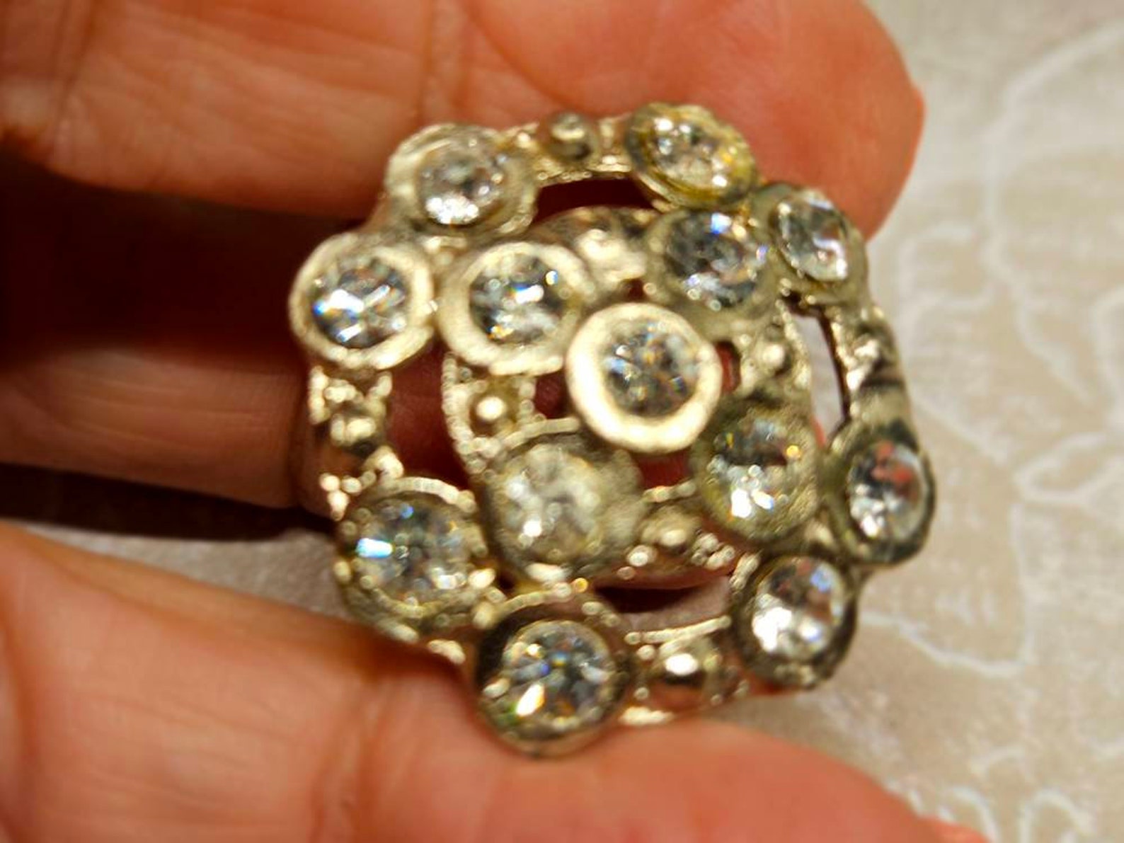 Vintage Button -1 Beautiful Art Deco Large Size 1 1/8 Inch, 28mm, Open ...