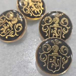 Vintage Buttons - Lot of 4 Buttons, Gold and Black Metal Medium, 2 Tone ...