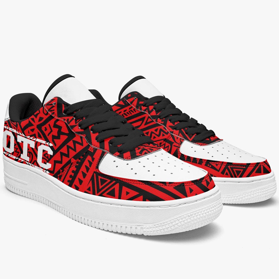 OTC Yeet Wrestling Samoan Patterned Sneakers Gift Idea for Tribal Chief ...