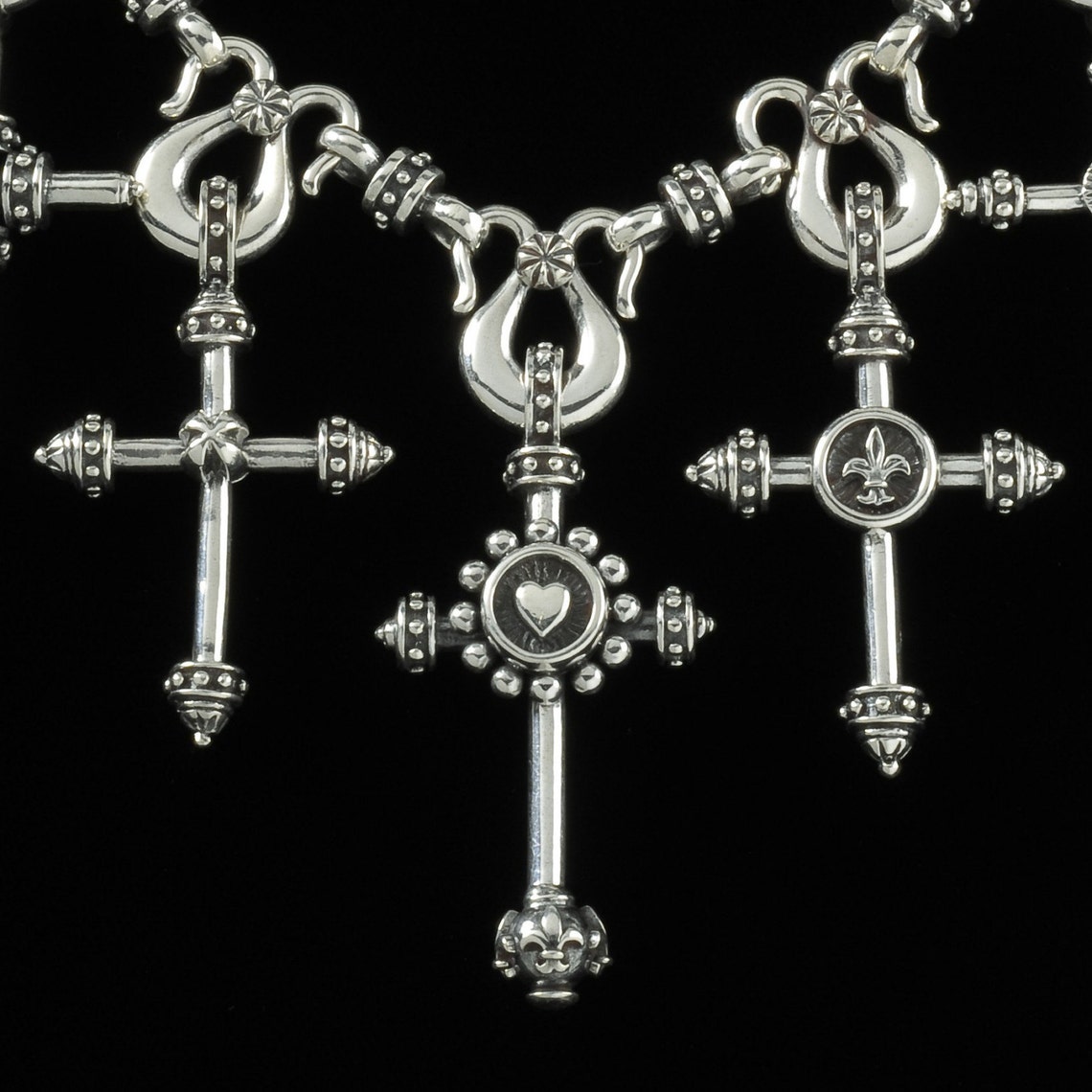 Seven Cross Necklace, B.C. Silver Collection 6122S - Etsy